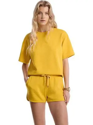 Michael Kors Logo Jacquard Knit Shorts Yellow