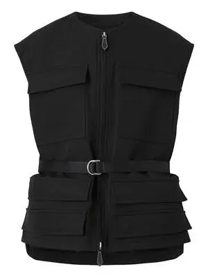 Burberry Zip Up Cargo Vest - Black