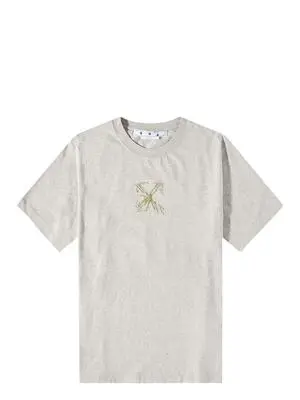 Off-White Splash Arrow Slim Short Sleeve Tee Shirt - Grey