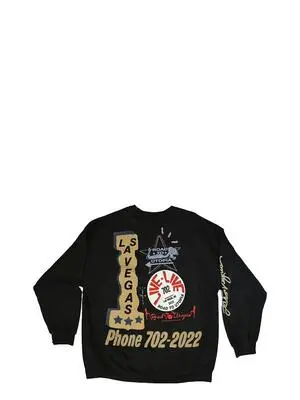 TRAVIS SCOTT Road To Utopia Las Vegas Crewneck Sweatshirt - Black
