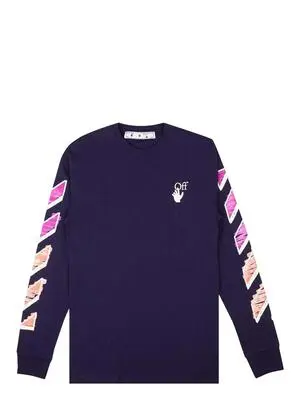 Off-White Diag Marker Arrow Long Sleeve Tee Shirt - Purple