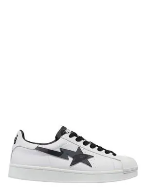 A BATHING APE Skull Stain Sneakers - White/black