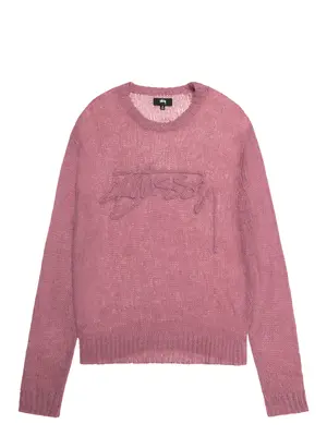StÜssy Loose Knit Logo Sweater - Pink