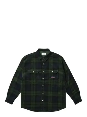 PALACE Drop Shoulder Cord Shirt 'tartan - Green