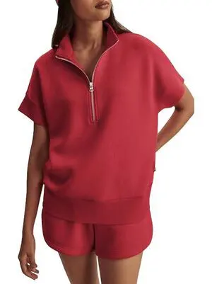 Varley Varley Ritchie Short Sleeve Half Zip Rich Raspberry