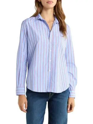 Frank & Eileen Eileen Relaxed Button-up Shirt - Blue Red White Stripe