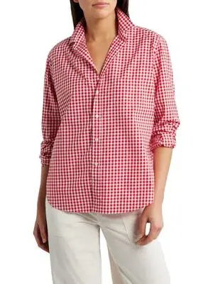 Frank & Eileen Eileen Relaxed Button-up Shirt - Red White Check