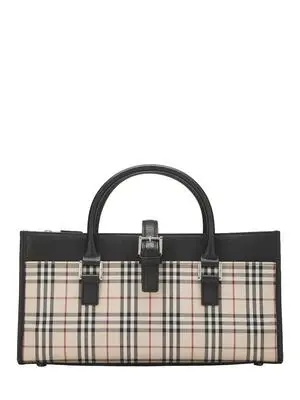 Burberry House Check Jacquard Handbag - Black