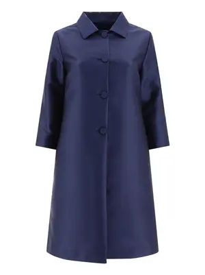 F.IT Lightweight Single-breasted Coat - Blue