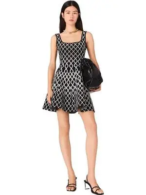 Maje Patterned Knit Mini Dress - Black