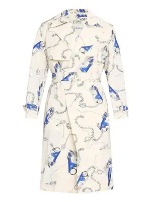 Burberry Printed Trench Coat - Knight / Salt Ip Pat
