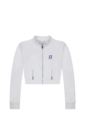 TEAM WANG DESIGN Logo-print Cropped Track Jacket - White