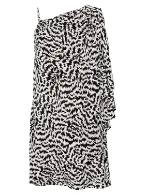 Karl Lagerfeld Elektrika-print Draped Minidress - Black