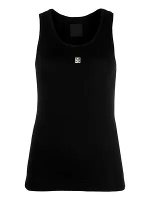 Givenchy 4g-logo Plaque Sleeveless Top - Black