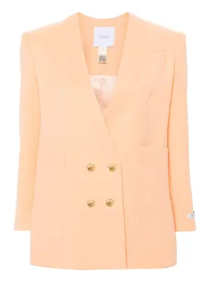 Patou Collarless Double-breasted Blazer - Orange