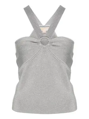 Michael Kors Halterneck Knitted Top - Silver