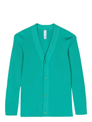 CFCL Fully Ribbed V-neck Cardigan - Green