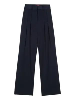 Staud Wide-leg Pleated Trousers - Blue
