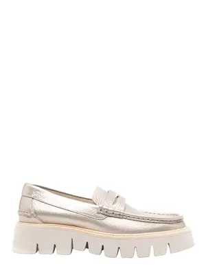 PEDRO GARCIA Sebas Leather Platform Loafers - Gold