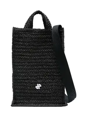 Patou Raffia Tote Bag - Black