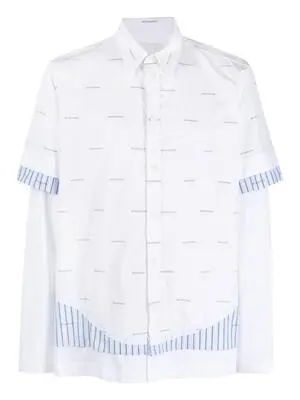Givenchy Logo-print Layered Cotton Shirt - White
