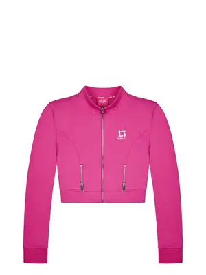 TEAM WANG DESIGN Logo-print Cropped Track Jacket - Pink