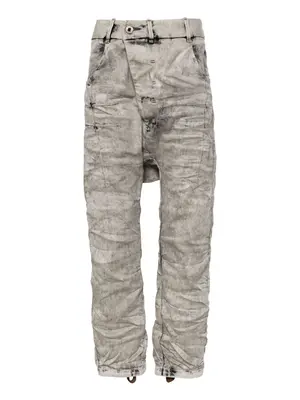 Boris Bidjan Saberi Boris Bidjan Saberi Mid-Rise Drop-Crotch Jeans Grey