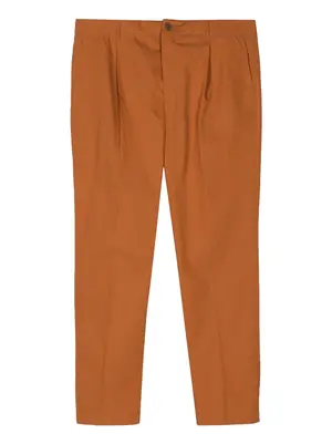 Maison Kitsuné Pleat-detail Tapered Trousers - Brown