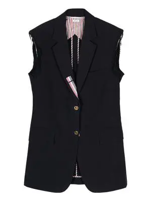 Thom Browne Single-breasted Waistcoat - Blue