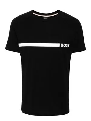 BOSS Logo-print Cotton T-shirt - Black