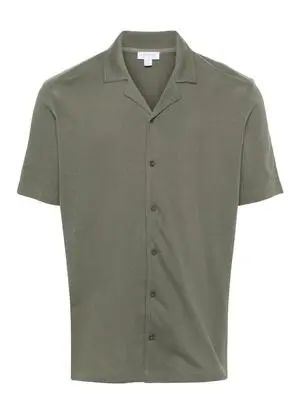 Sunspel Cotton Piqué-weave Shirt - Green