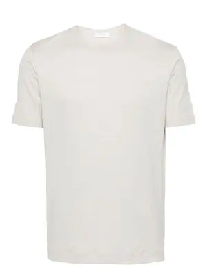 CRUCIANI Crew-neck Jersey T-shirt - Neutrals