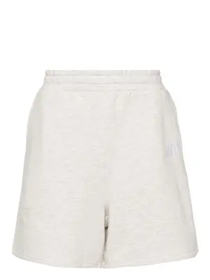 AWAKE NY Embroidered-logo Cotton Track Shorts - Grey