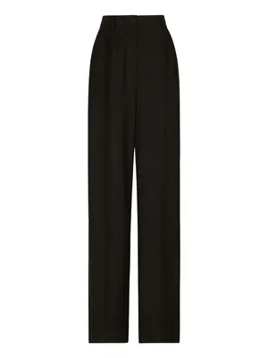 Dolce & Gabbana Pressed-crease Palazzo Pants - Black