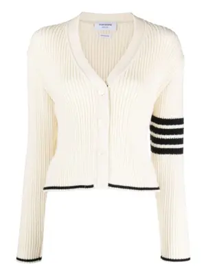 THOM BROWNE Thom Browne Stripe-Detailing Cable-Knit Cardigan