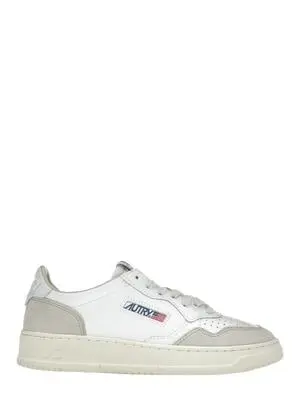 AUTRY Medalist Leather Low Suede Sneakers White/beige