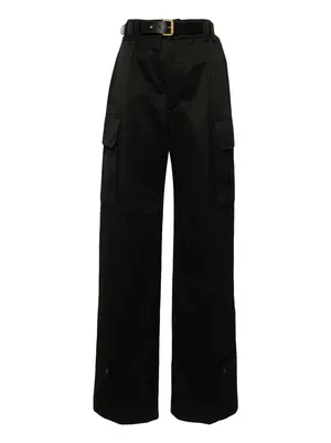 Saint Laurent Cassandre High-waist Cargo Trousers - Black