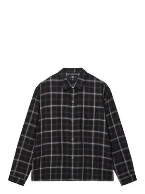 StÜssy Shadow Plaid Rayon Shirt - Black