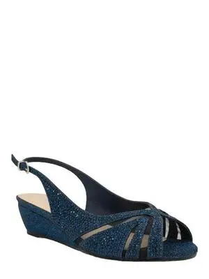 PARADOX LONDON PINK Jocelyn Wedge Sandal - Navy