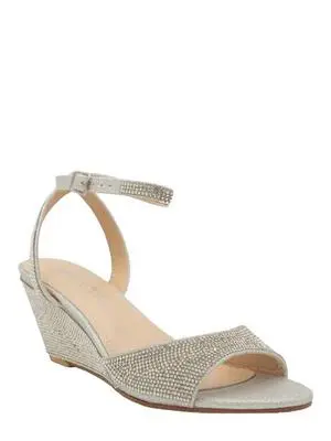 TOUCH UPS Touch Ups Moxie Ankle Strap Wedge Sandal Silver
