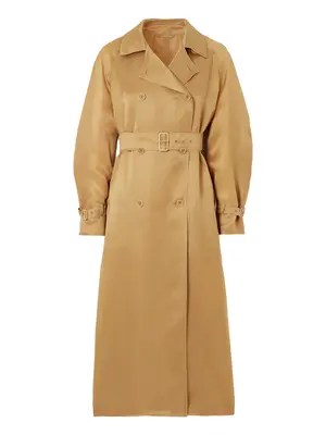 Max Mara Sacco Double-breasted Silk-organza Trench - Metallic