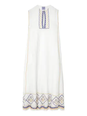 THIERRY COLSON Thierry Colson Apolonia Embroidered Linen Kaftan
