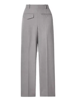 VICTORIA BECKHAM Victoria Beckham Checked Wool Wide-Leg Trousers