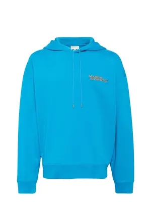 Maison Kitsuné Embroidered-logo Cotton Hoodie - Blue