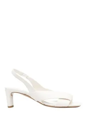 DEL CARLO 55mm Leather Sandals - White