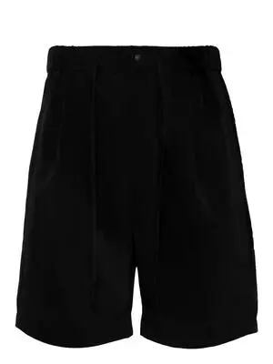 SNOW PEAK Logo-print Velvet Shorts - Black