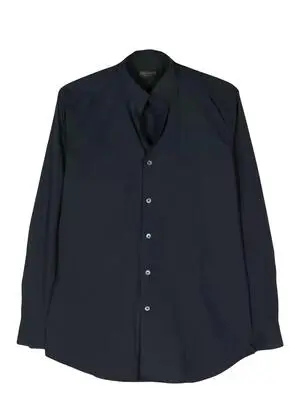 DELL'OGLIO Stand-up Collar Buttoned Shirt - Blue