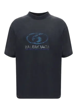 Balenciaga Surfer Logo-print Cotton T-shirt - Black
