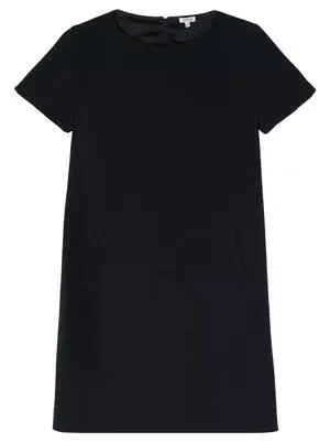 Aspesi Round-neck Crepe Shift Dress - Blue