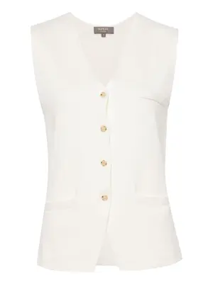 N.peal Mila Cotton-blend Waistcoat - Neutrals
